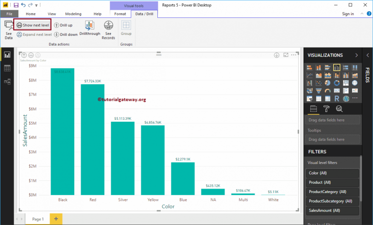 Desglose y desglosar informes en Power BI - R Marketing Digital