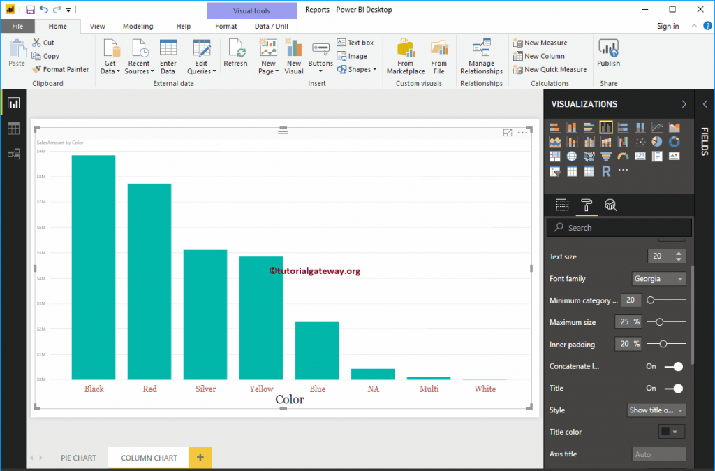 Mettre en forme le graphique à colonnes Power BI - R Marketing Digital