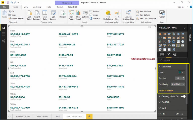 Format Power BI multi-row card - R Marketing Digital