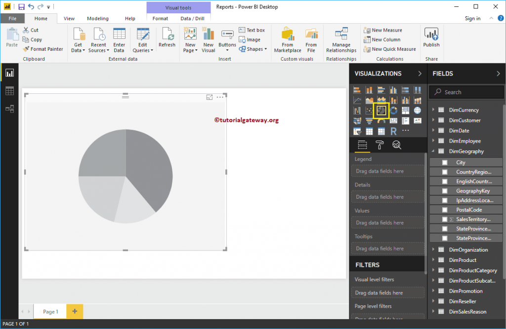 Diagramme circulaire dans Power BI - R Marketing Digital