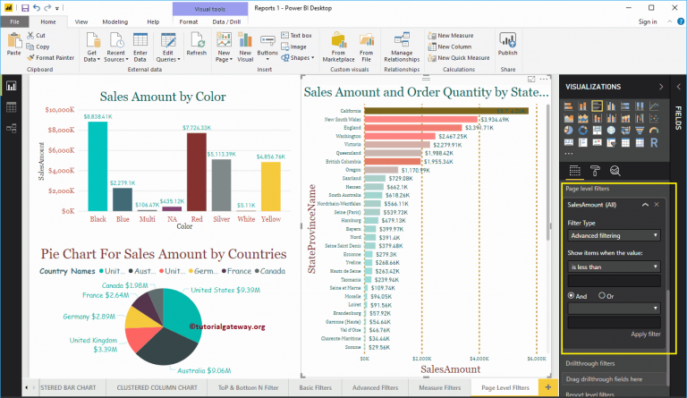 Filtros de nivel de página de Power BI - R Marketing Digital