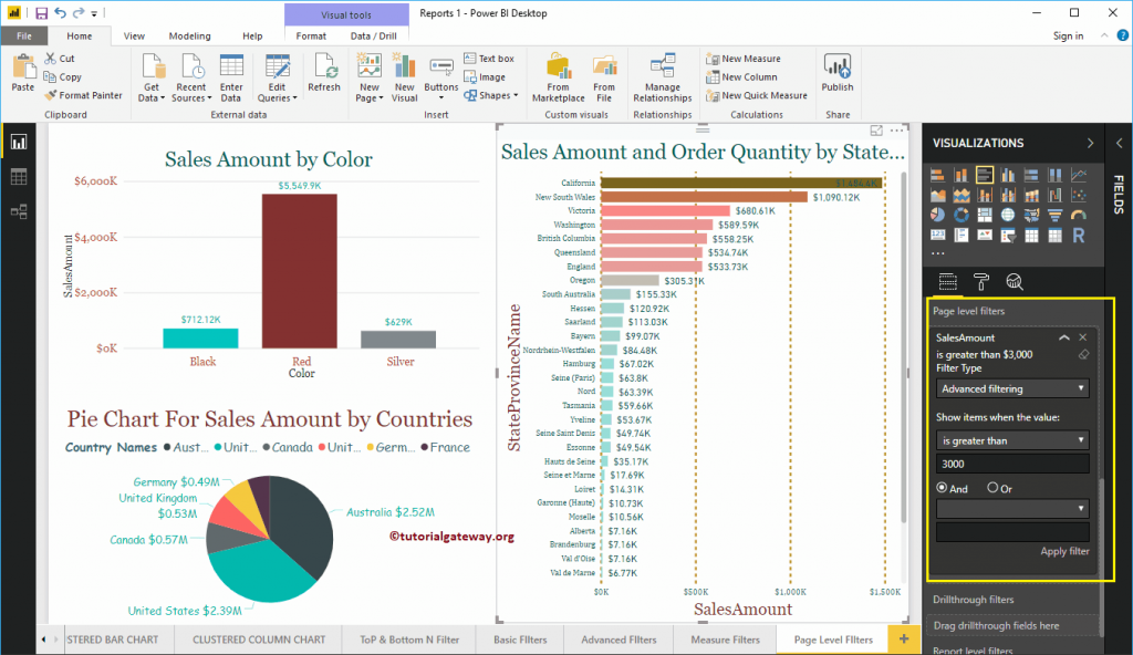 Filtros de nivel de página de Power BI - R Marketing Digital