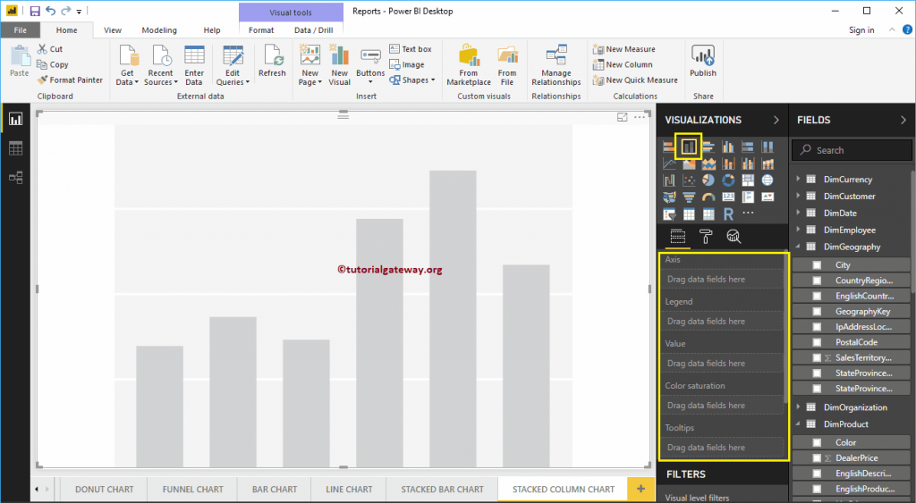 Gráfico de columnas apiladas en Power BI - R Marketing Digital