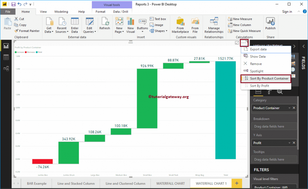 Graphique en cascade dans Power BI - R Marketing Digital