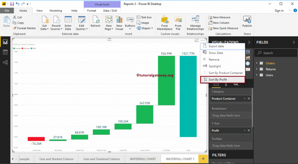 Waterfall chart in Power BI - R Marketing Digital